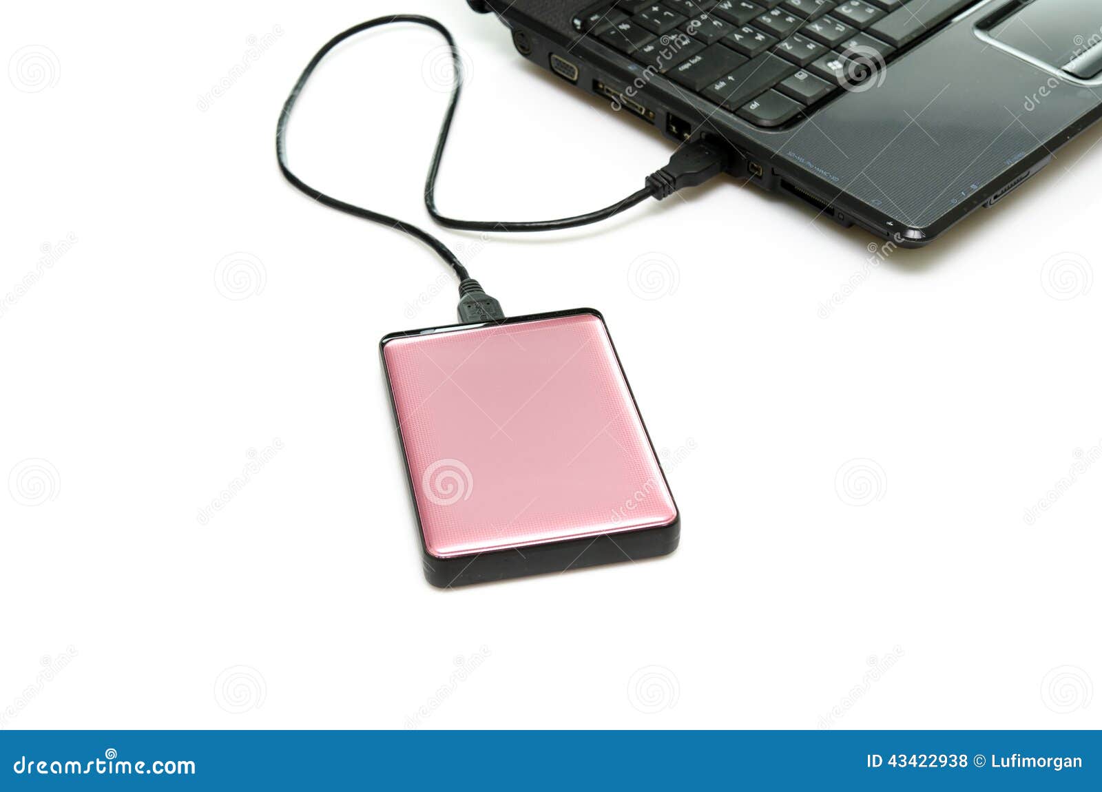 Pink External Hard Drive On White Background Royalty-Free Stock Image ...