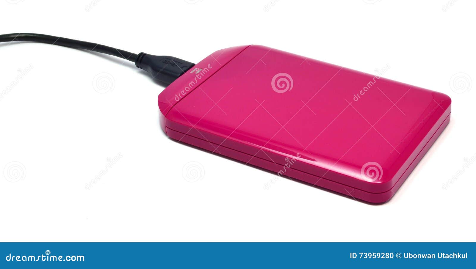 Pink External Hard Drive On White Background Royalty-Free Stock Image ...