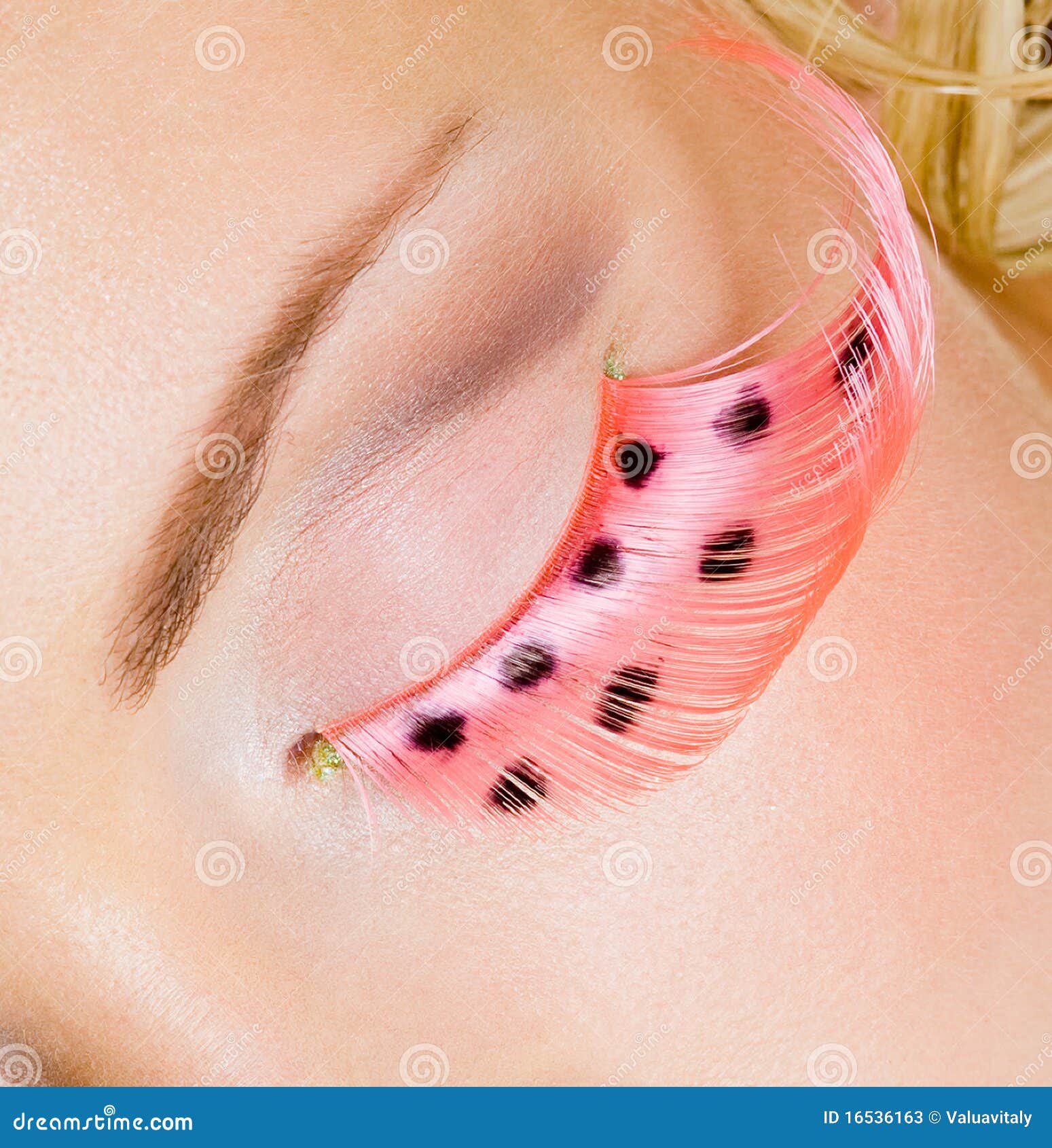 Pink Eye Make-up with False Eyelashes Stock Image - Image of vibrant ...