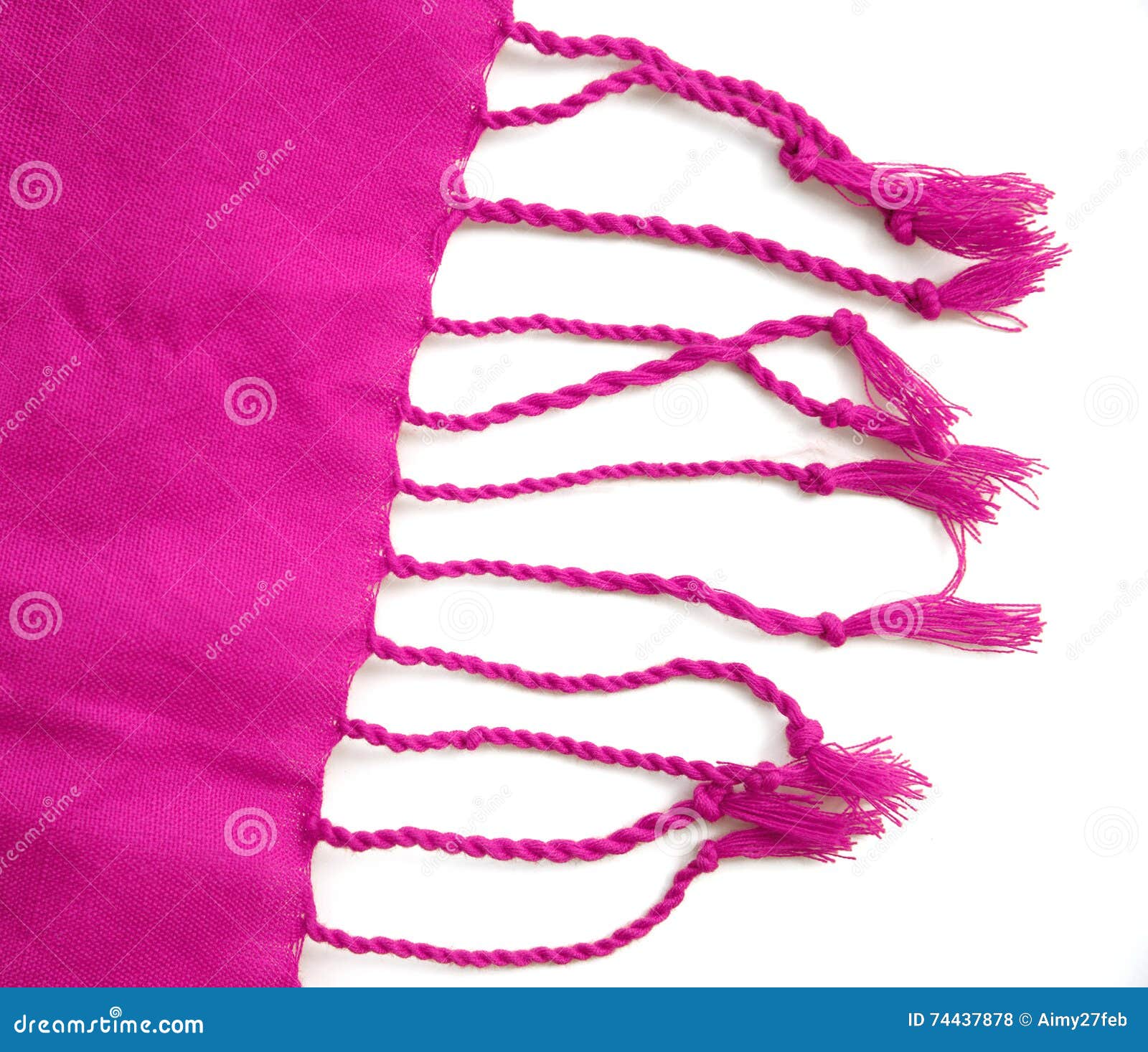 Pink Fabric Background with Rope on White Stock Photo - Image of space ...