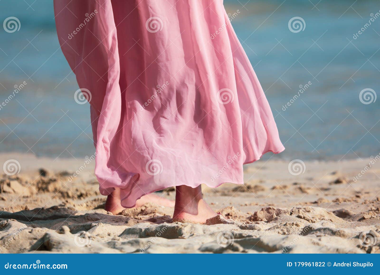 Pink Fabric on a Dress in the Wind Stock Photo - Image of lady, waving ...