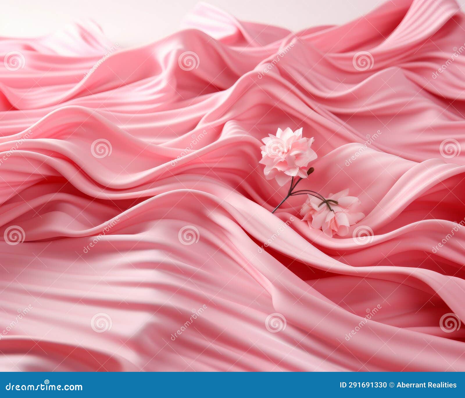 A Pink Fabric with a Single Flower on it Stock Illustration ...