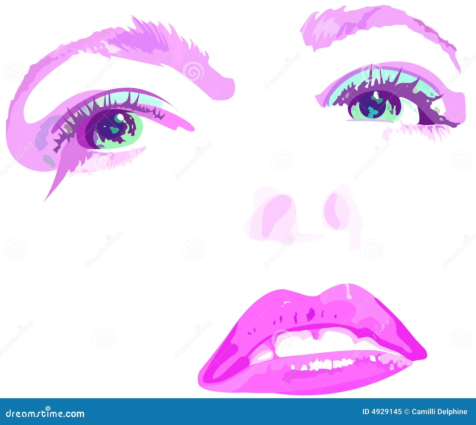Pink face stock illustration. Illustration of smiling - 4929145