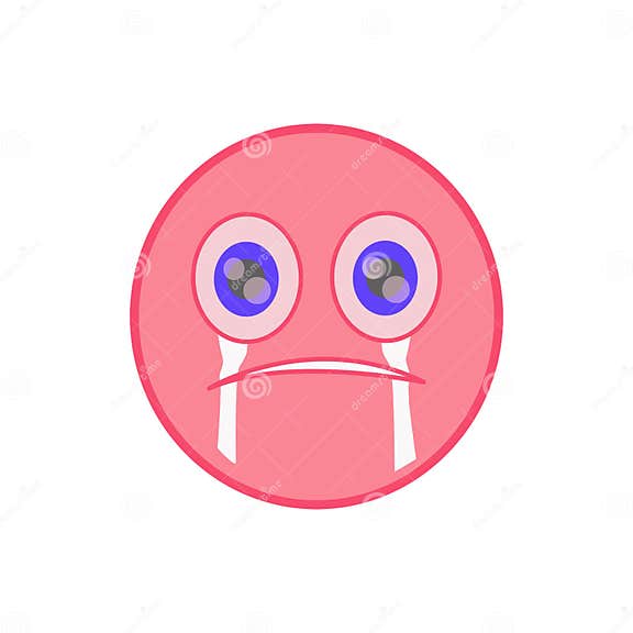 Pink face crying stock vector. Illustration of vector - 259734965