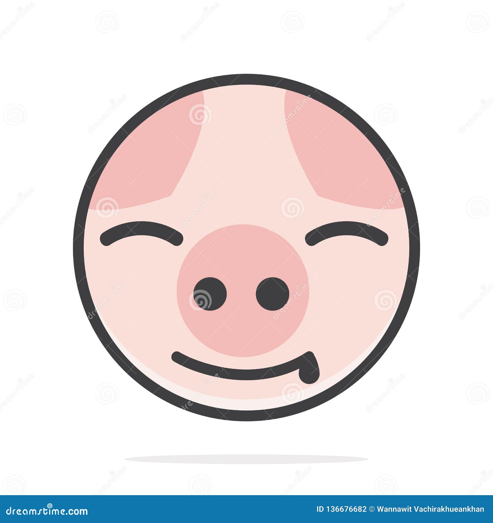 Pink face pig icon stock vector. Illustration of icon - 136676682