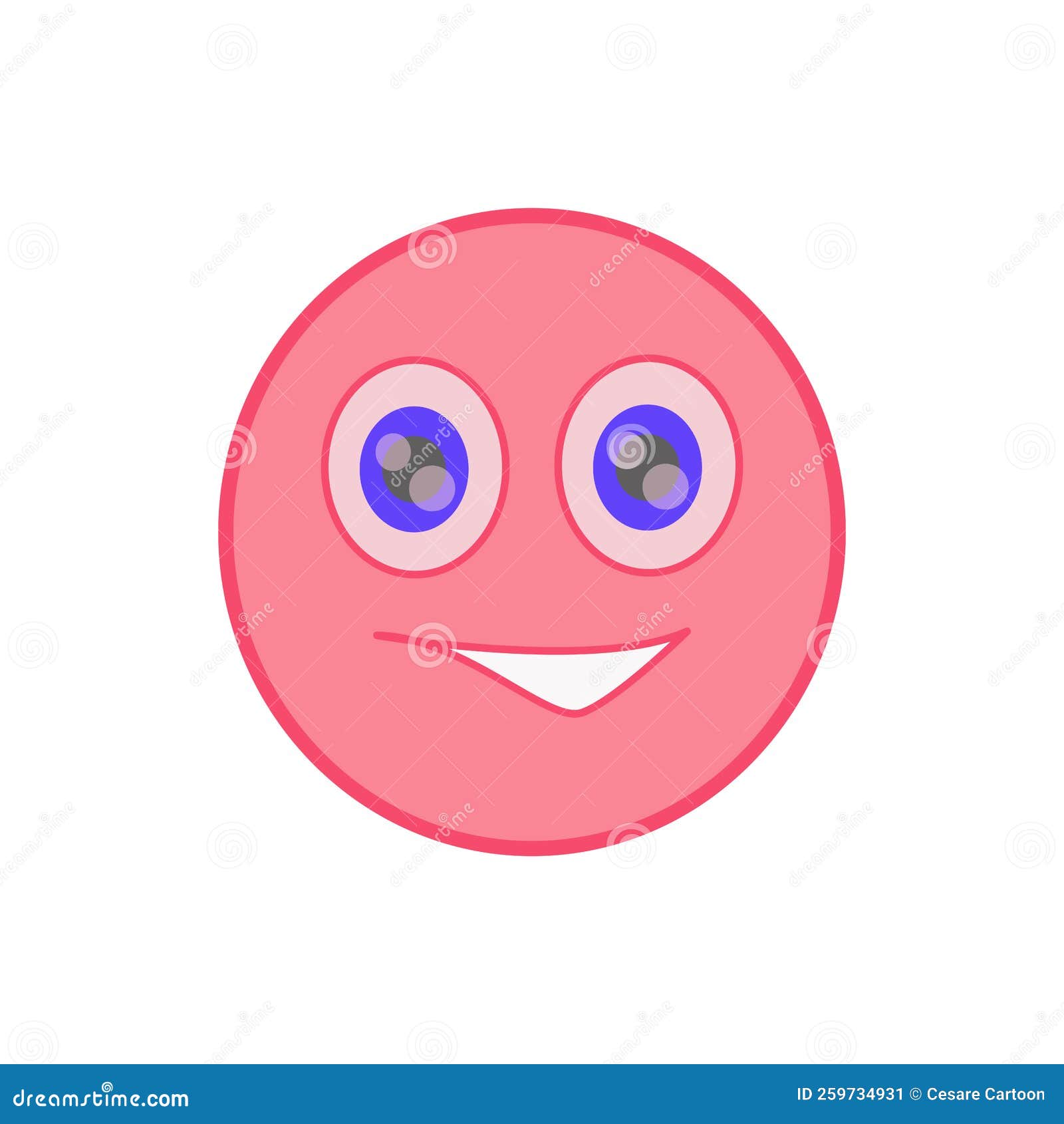 Pink face smile stock vector. Illustration of emoticon - 259734931