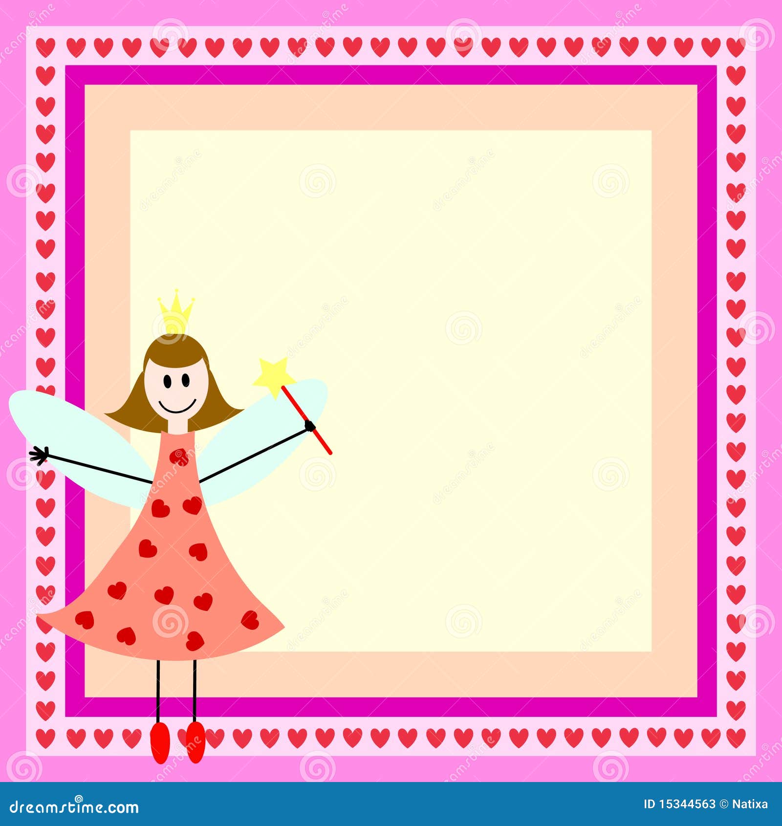 Pink fairy in frame stock vector. Illustration of border - 15344563