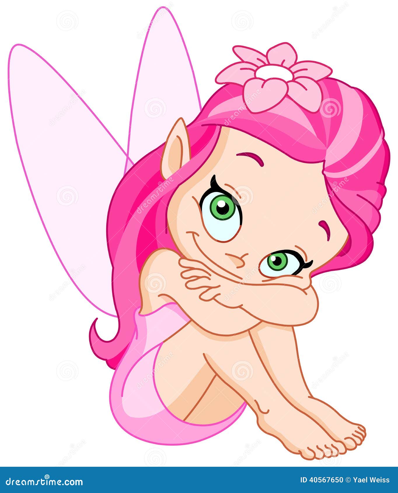 Pink fairy stock vector. Illustration of drawing, artwork - 40567650