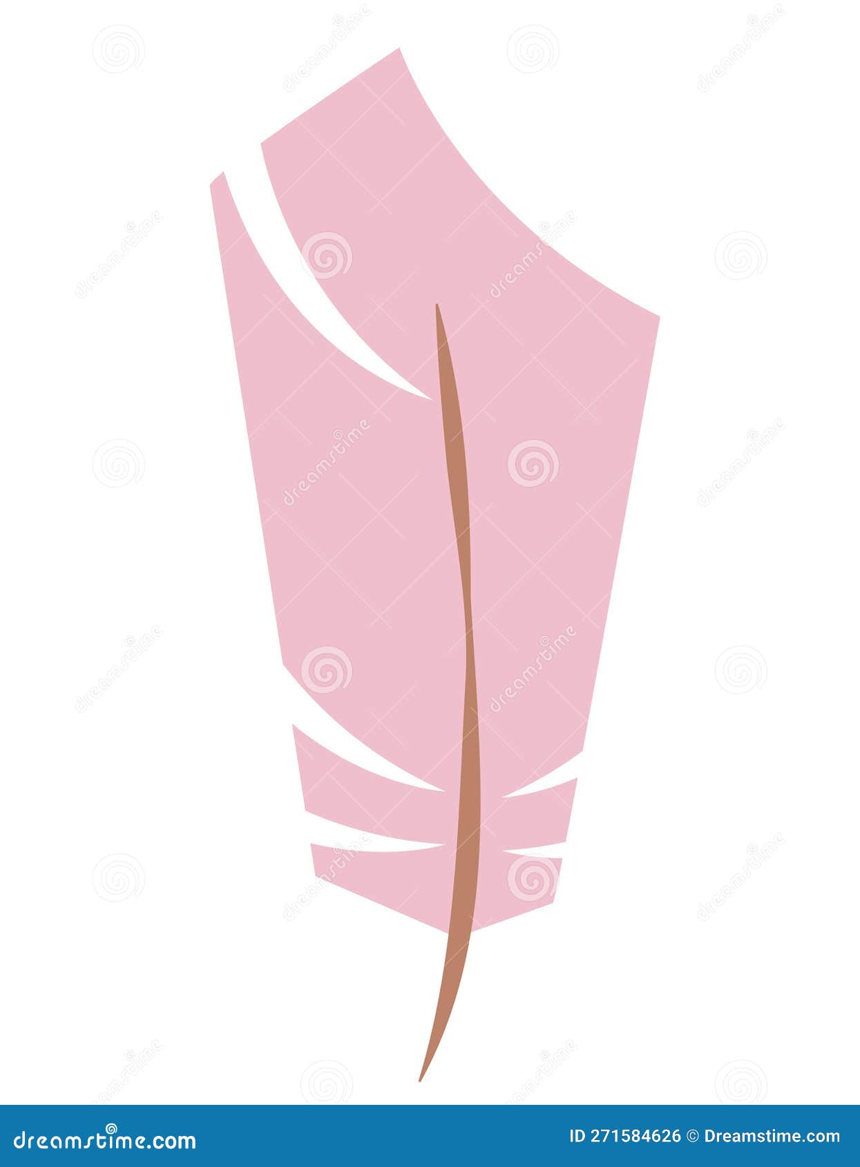 Pink Feather in Flat Style. Stock Vector - Illustration of elegance ...