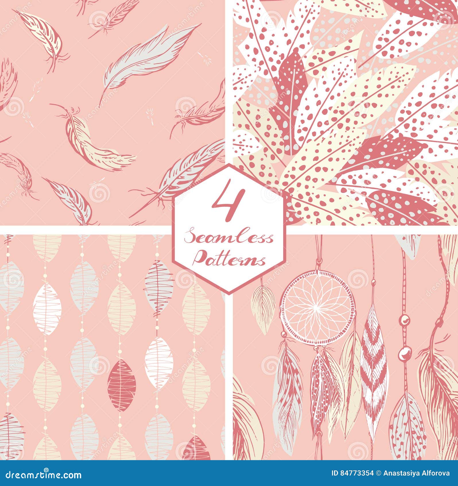 Pink feather stock vector. Illustration of rustic, dream - 84773354