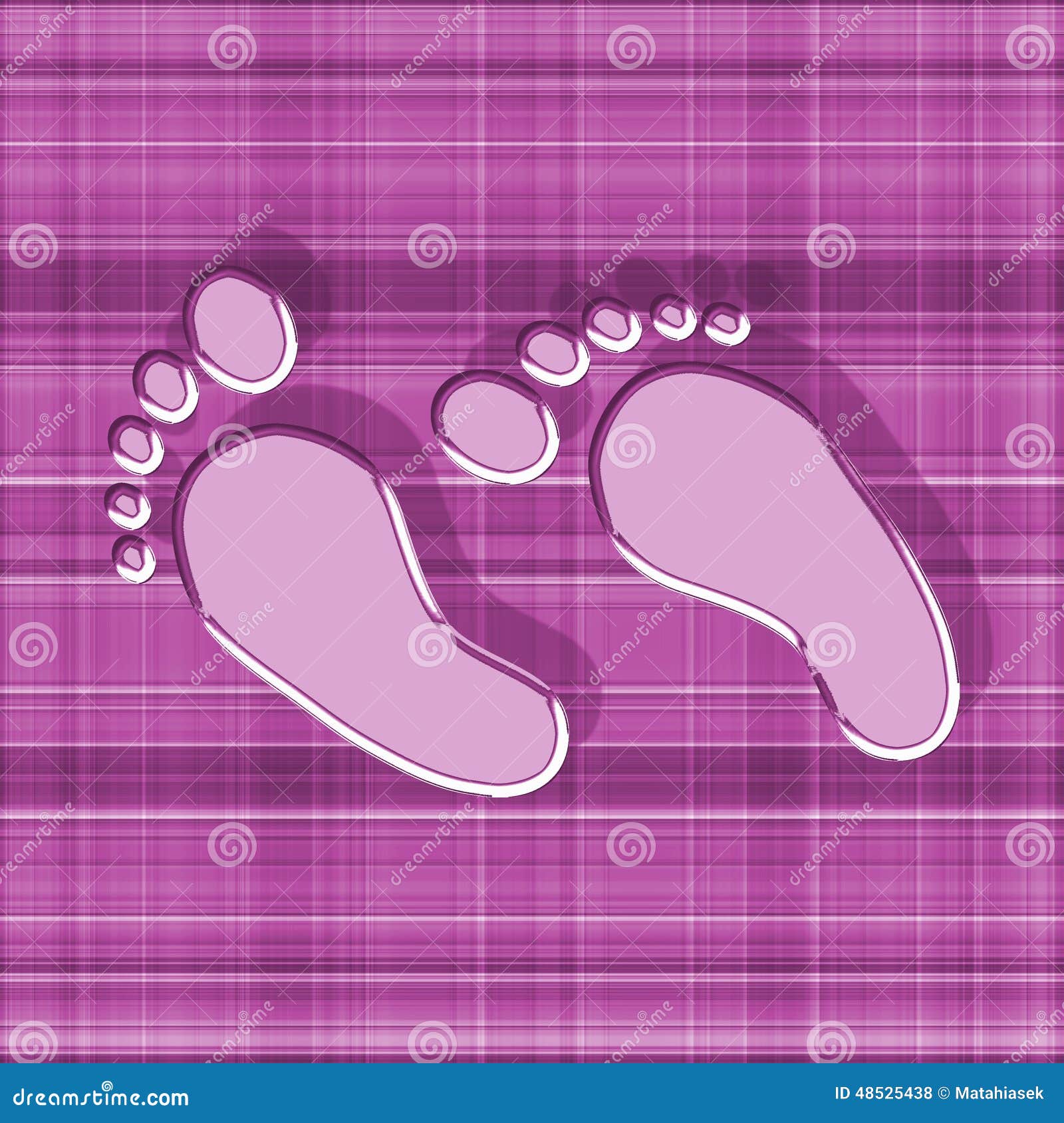 Pink Feet With Shadow On Gingham Background Royalty-Free Illustration ...