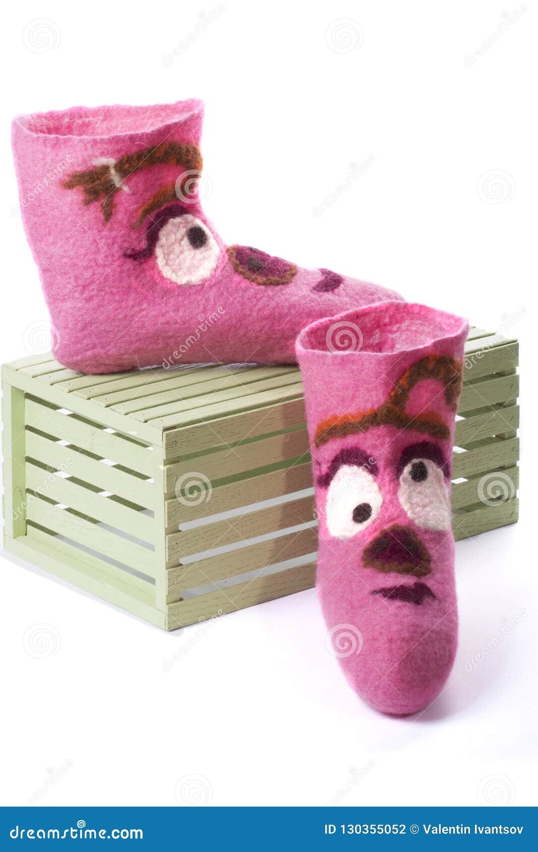 Pink Felt Socks with a Pattern Stock Photo - Image of light, pattern ...