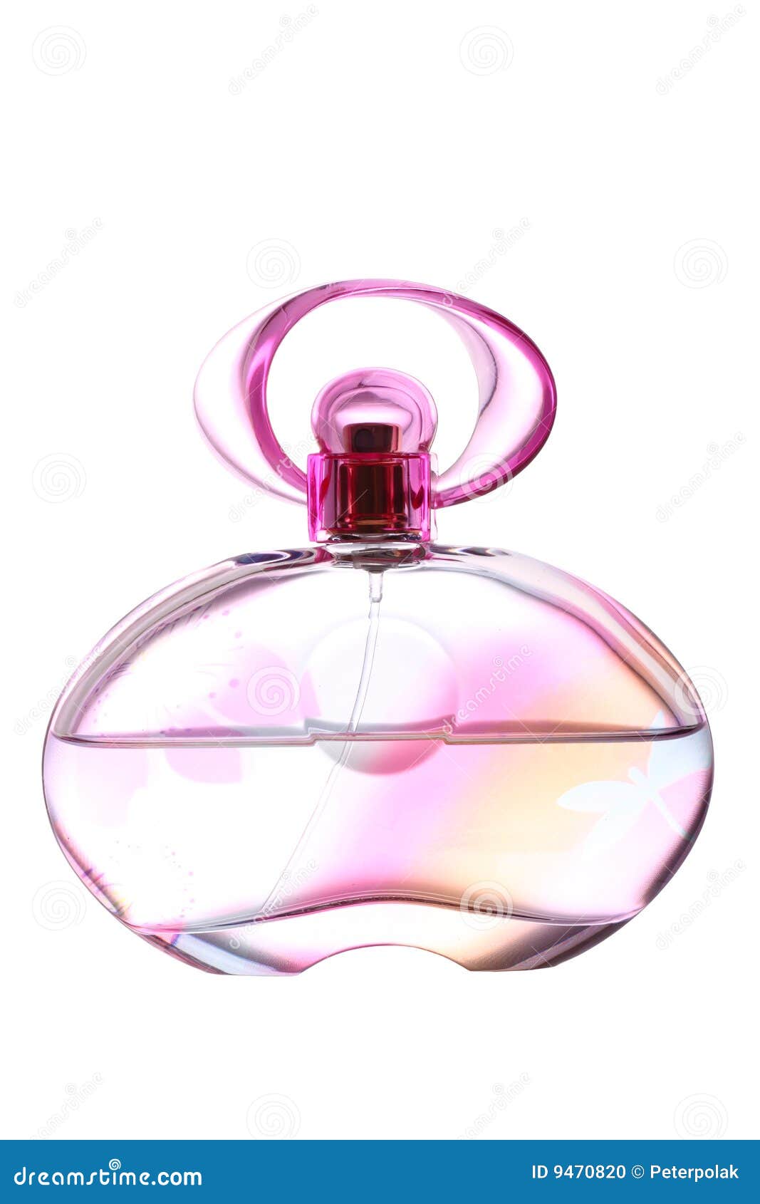 Pink Female Perfume Flacon with Sprayer on White Stock Photo - Image of ...