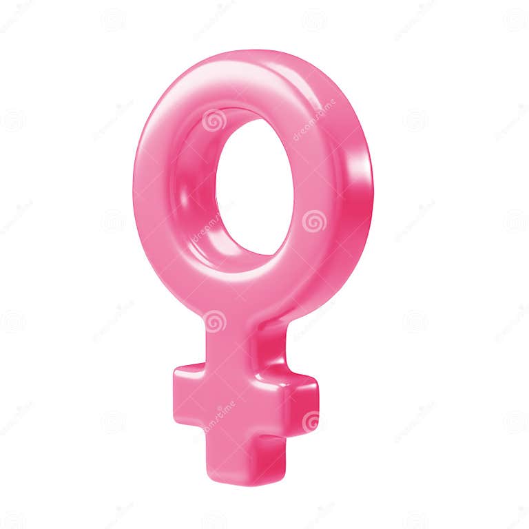 Pink Female Sex Symbol 3d Icon 3d Rendering Gender Woman Symbol