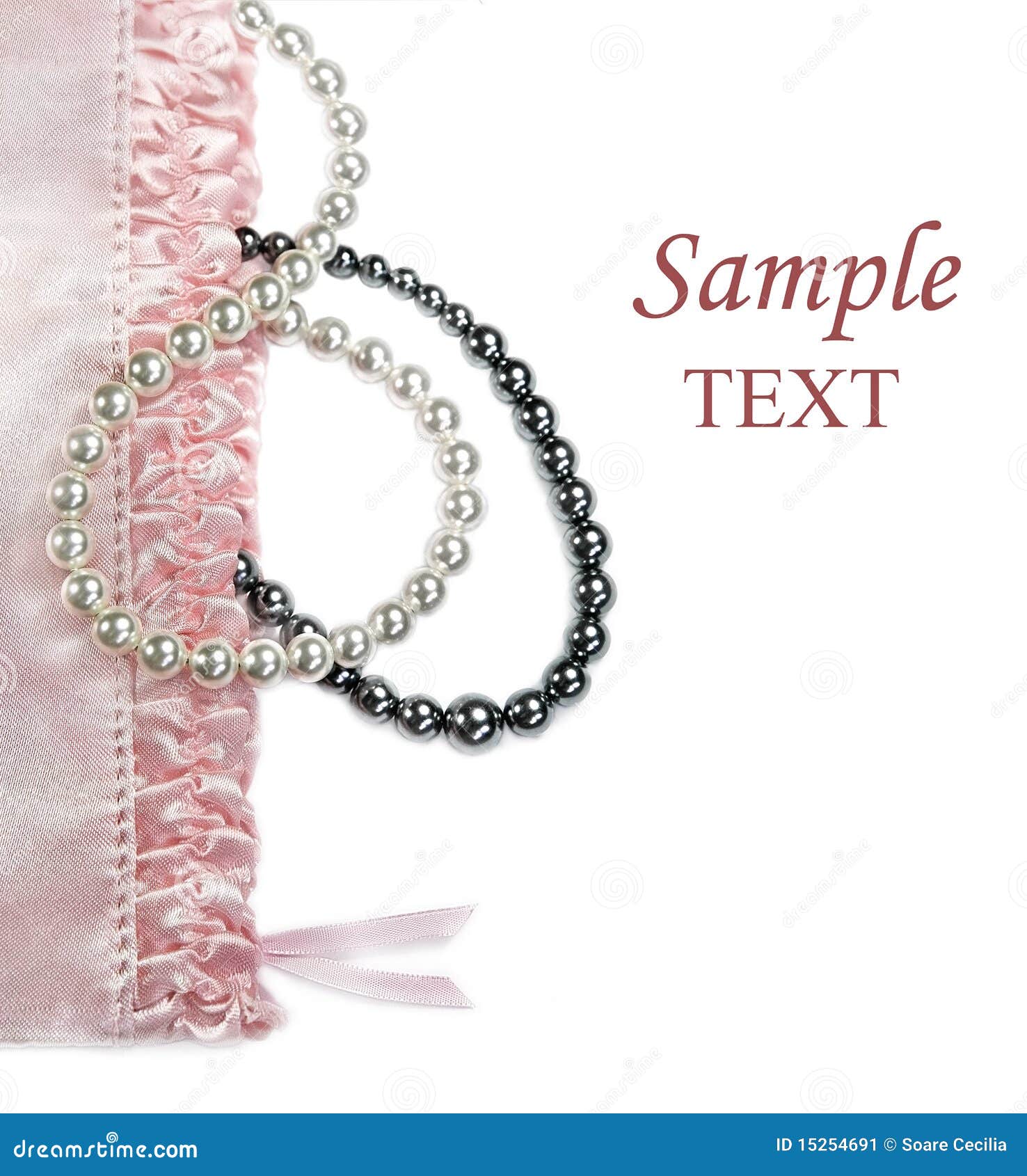 Pink Feminine Setting with Pearls Stock Image - Image of cream ...