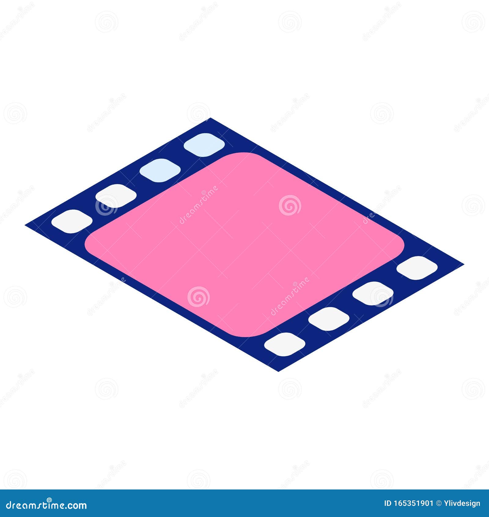 Pink Film Icon, Isometric Style Stock Vector - Illustration of frame ...
