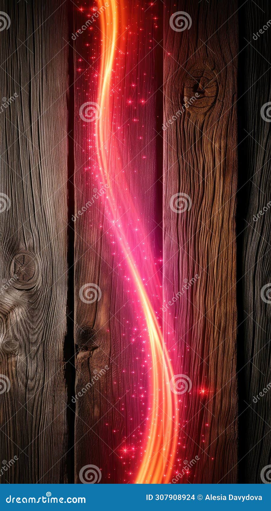 Pink Fire on a Background of Wooden Boards, Vertical Wallpaper for ...