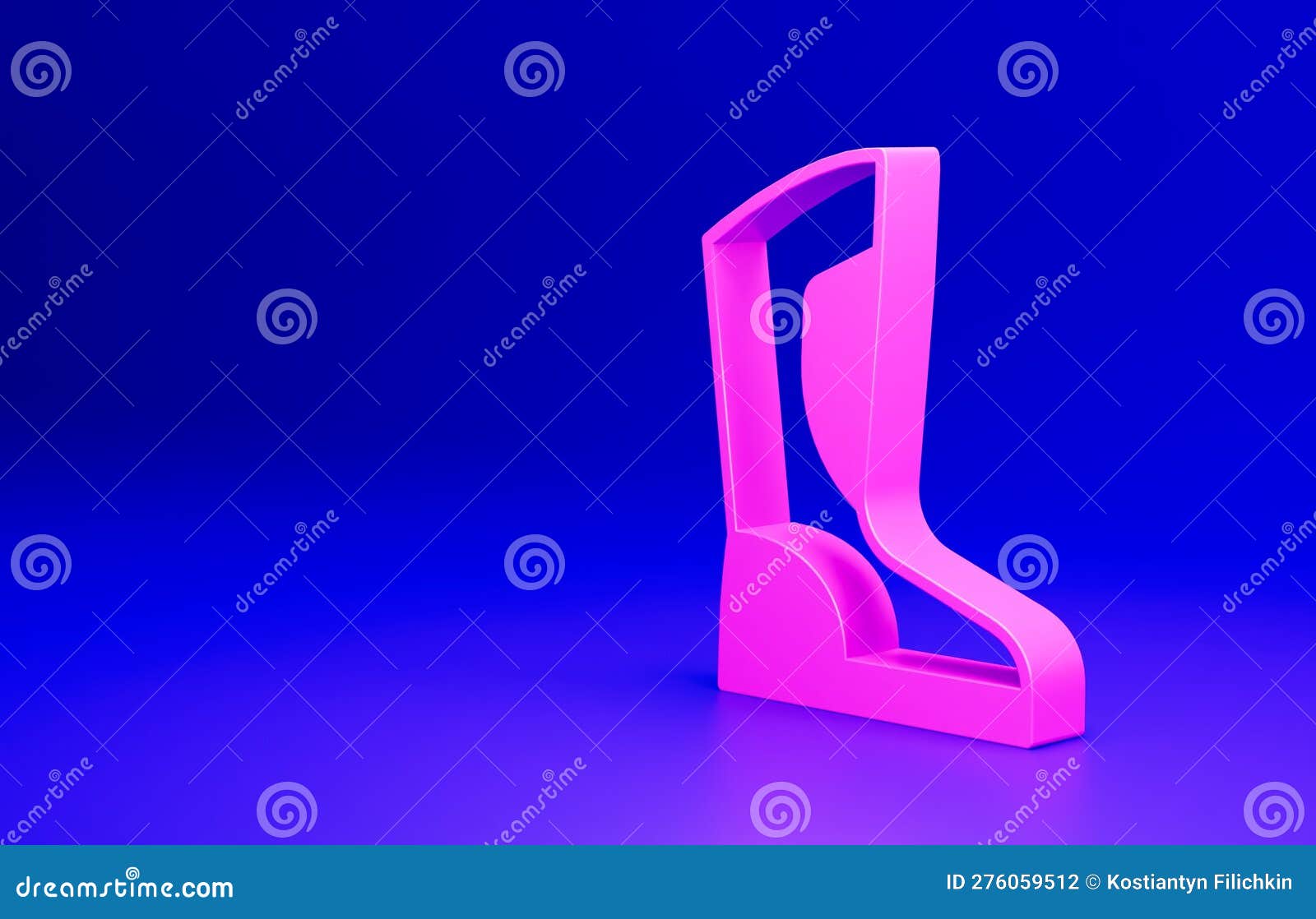 Pink Fire Boots Icon Isolated on Blue Background. Minimalism Concept ...