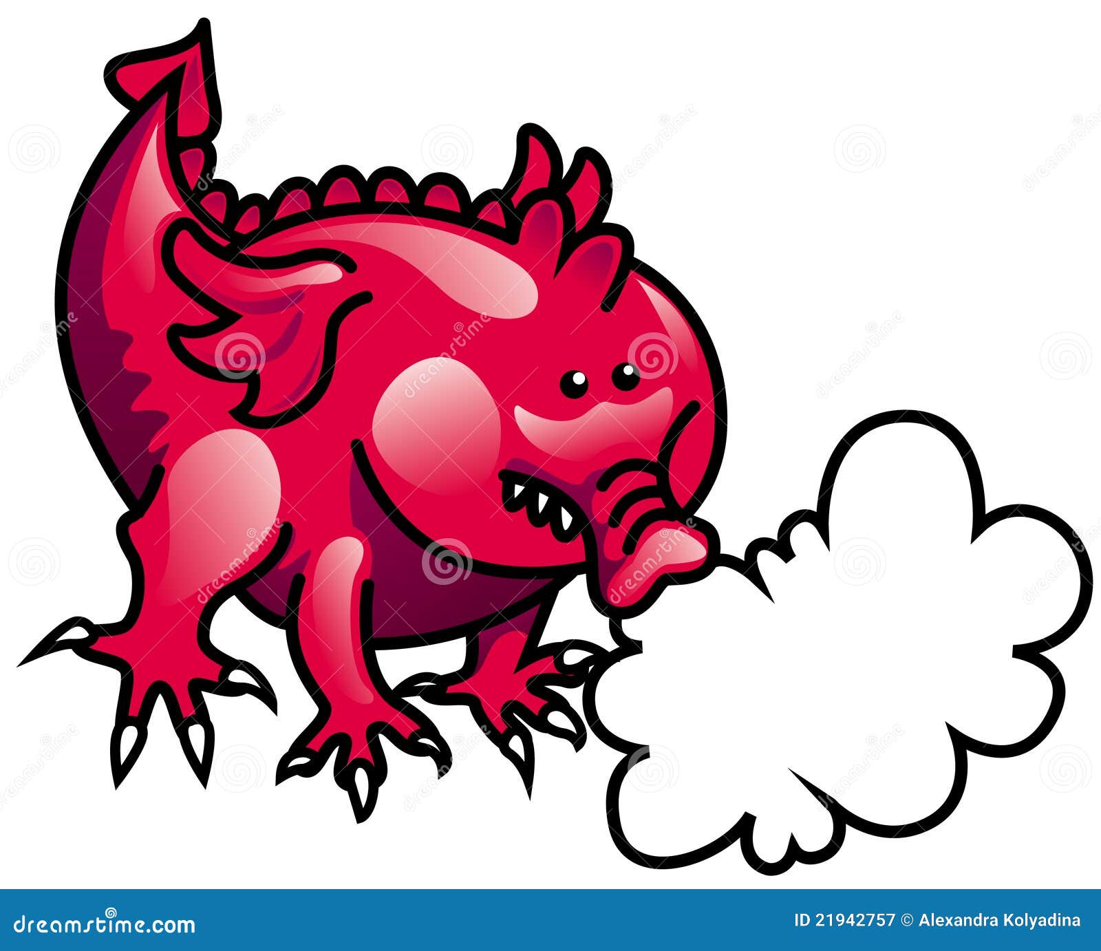 Pink fire-breathing dragon stock vector. Illustration of isolated ...