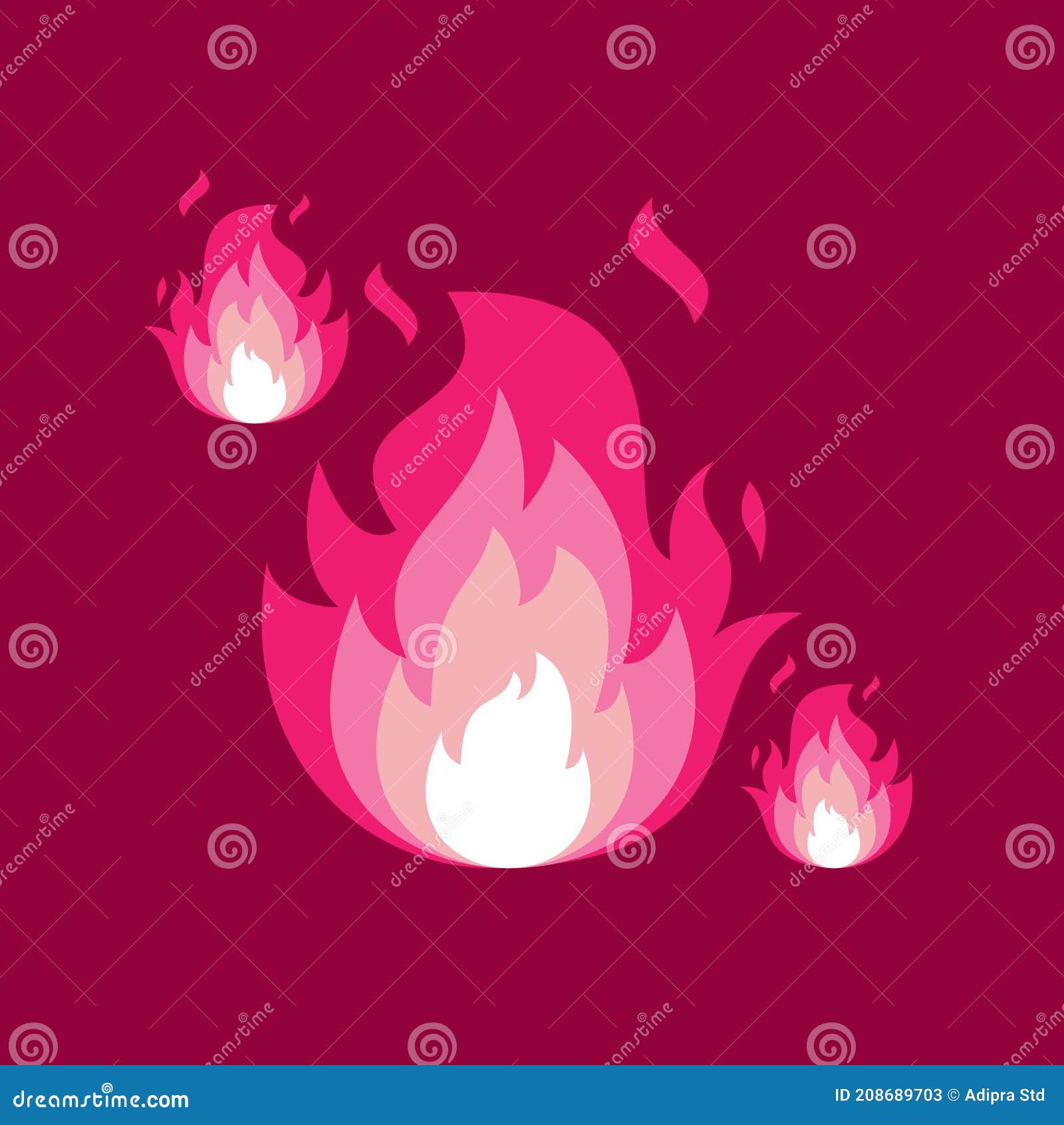 Pink Fire Flame Vector Illustration Stock Vector - Illustration of hell ...