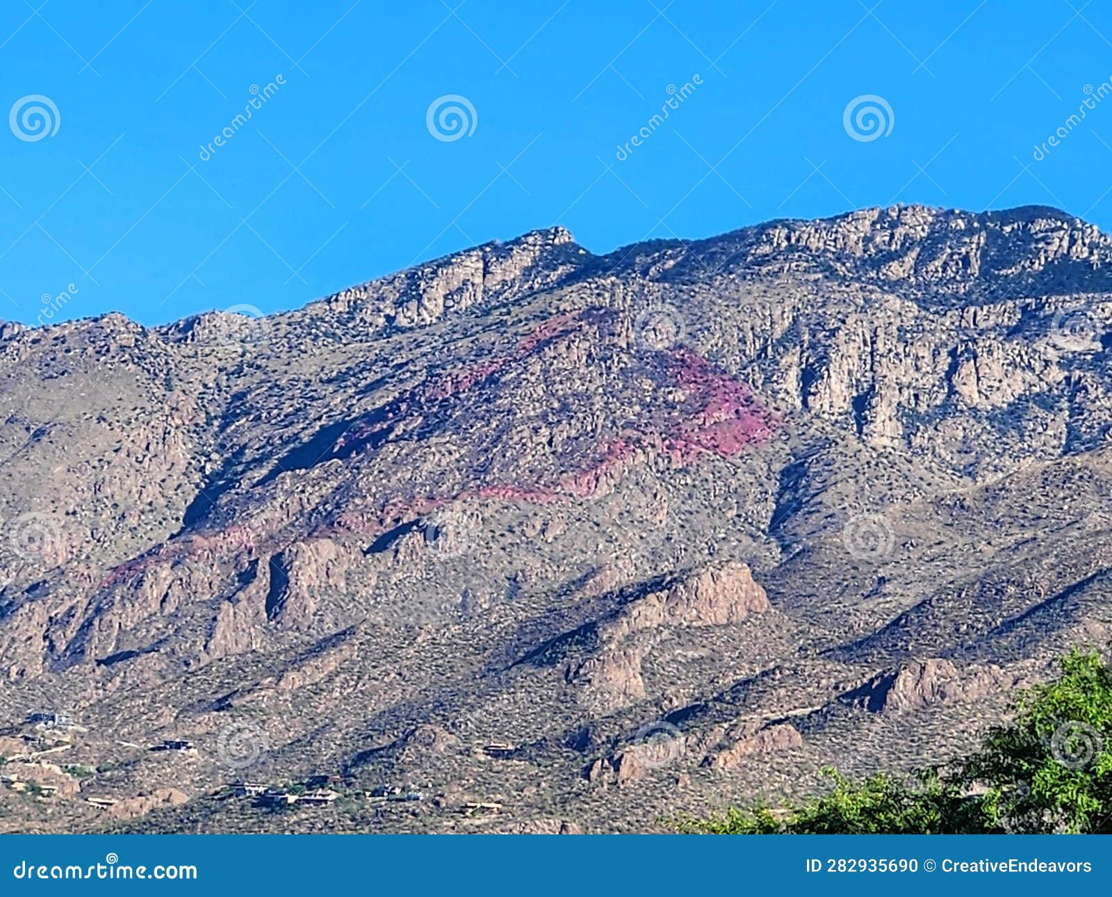 Pink Fire Retardant on Arizona Mountainside after Wildfire Stock Photo ...