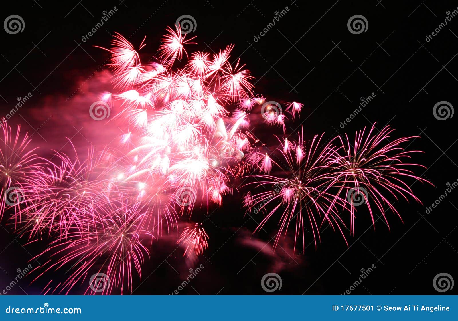 Pink Fireworks stock image. Image of celebration, occasion - 17677501