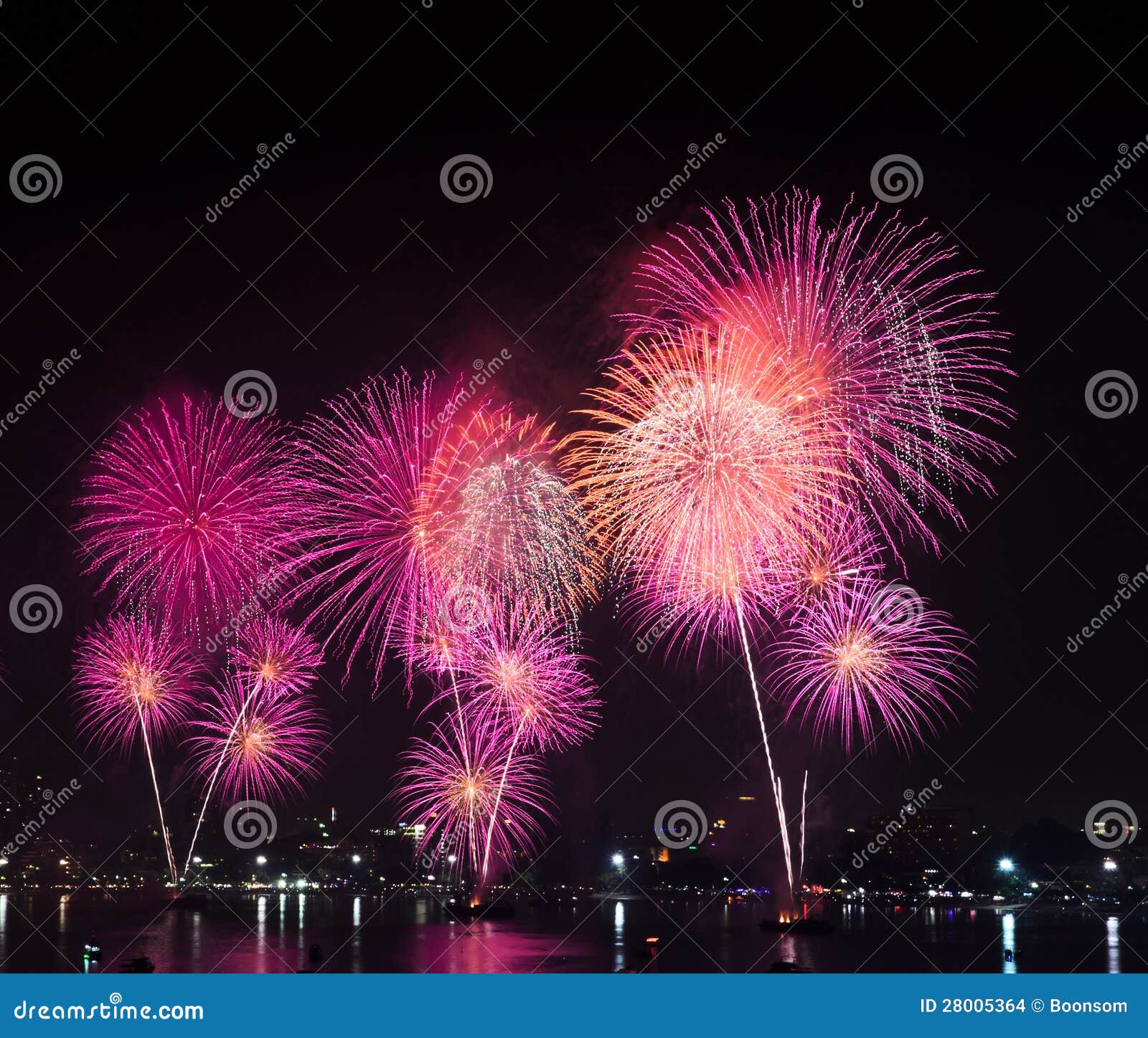 Pink fireworks stock photo. Image of fireworks, black - 28005364