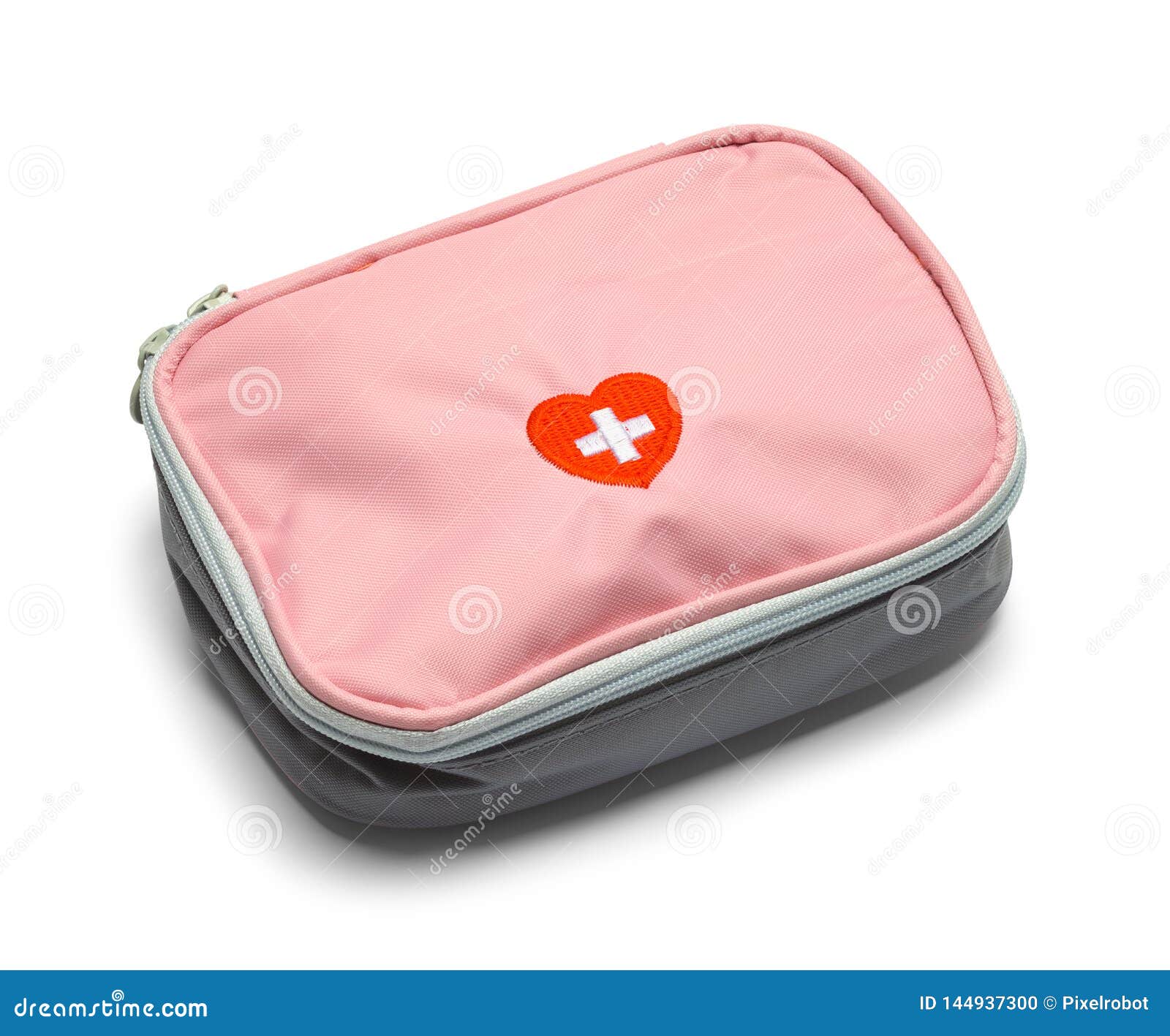 Pink First Aid Kit stock photo. Image of small, cross - 144937300