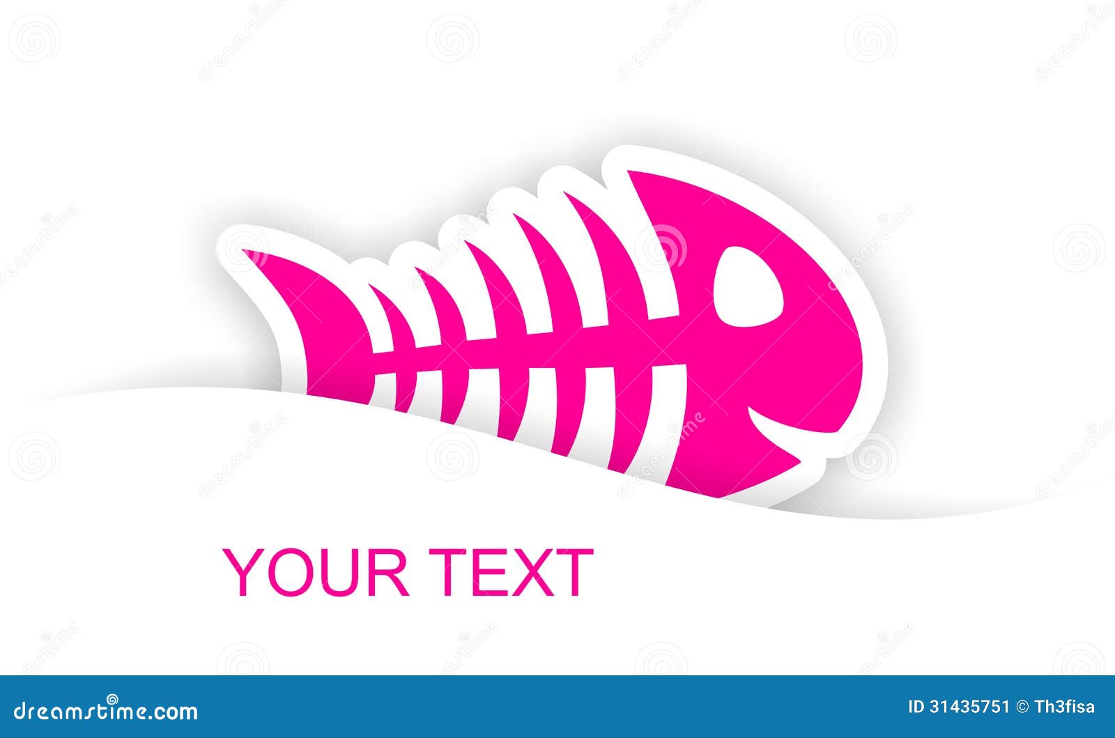 Pink Fish Bone Sticker Notification Stock Illustration - Illustration ...
