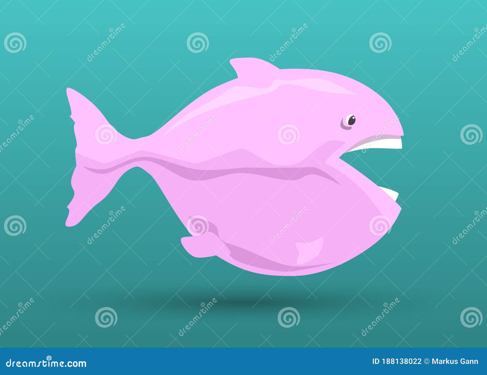 Pink fish cartoon stock illustration. Illustration of abstract - 188138022