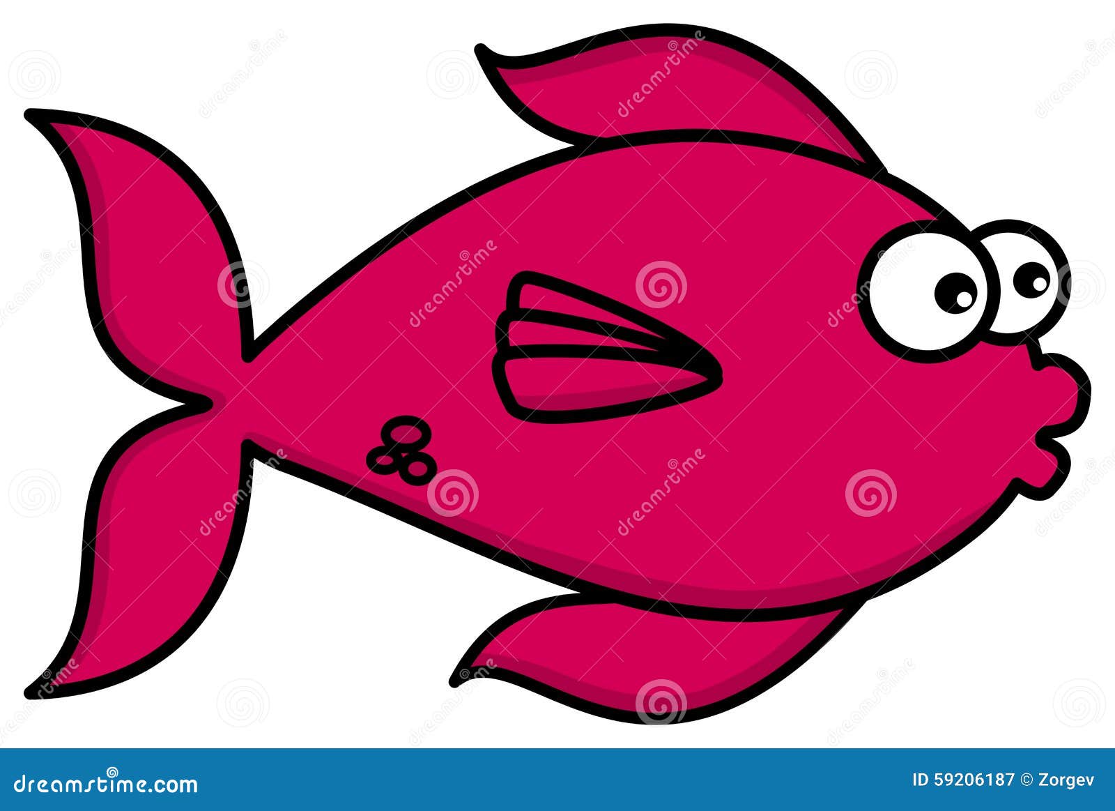A pink fish swimming stock illustration. Illustration of merry - 59206187