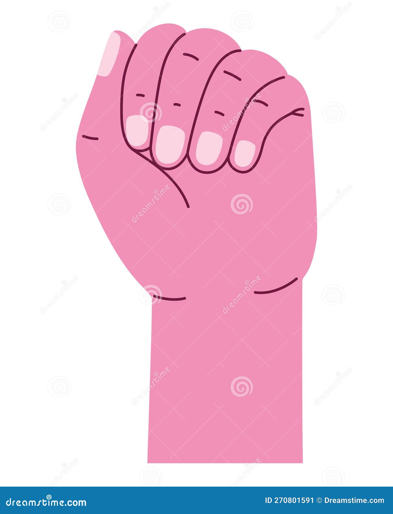 Pink fist design stock vector. Illustration of protest - 270801591