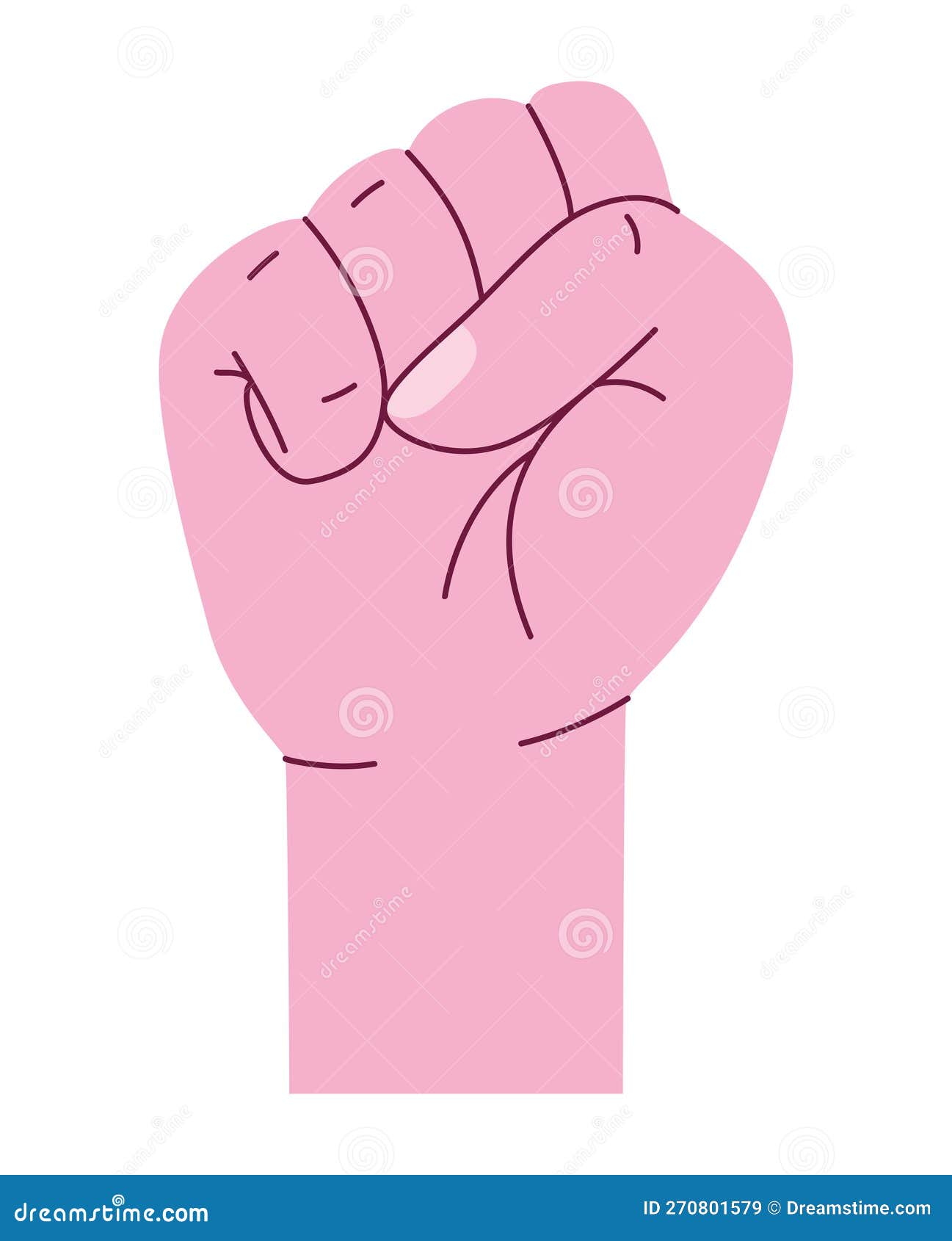 Pink fist illustration stock vector. Illustration of design - 270801579
