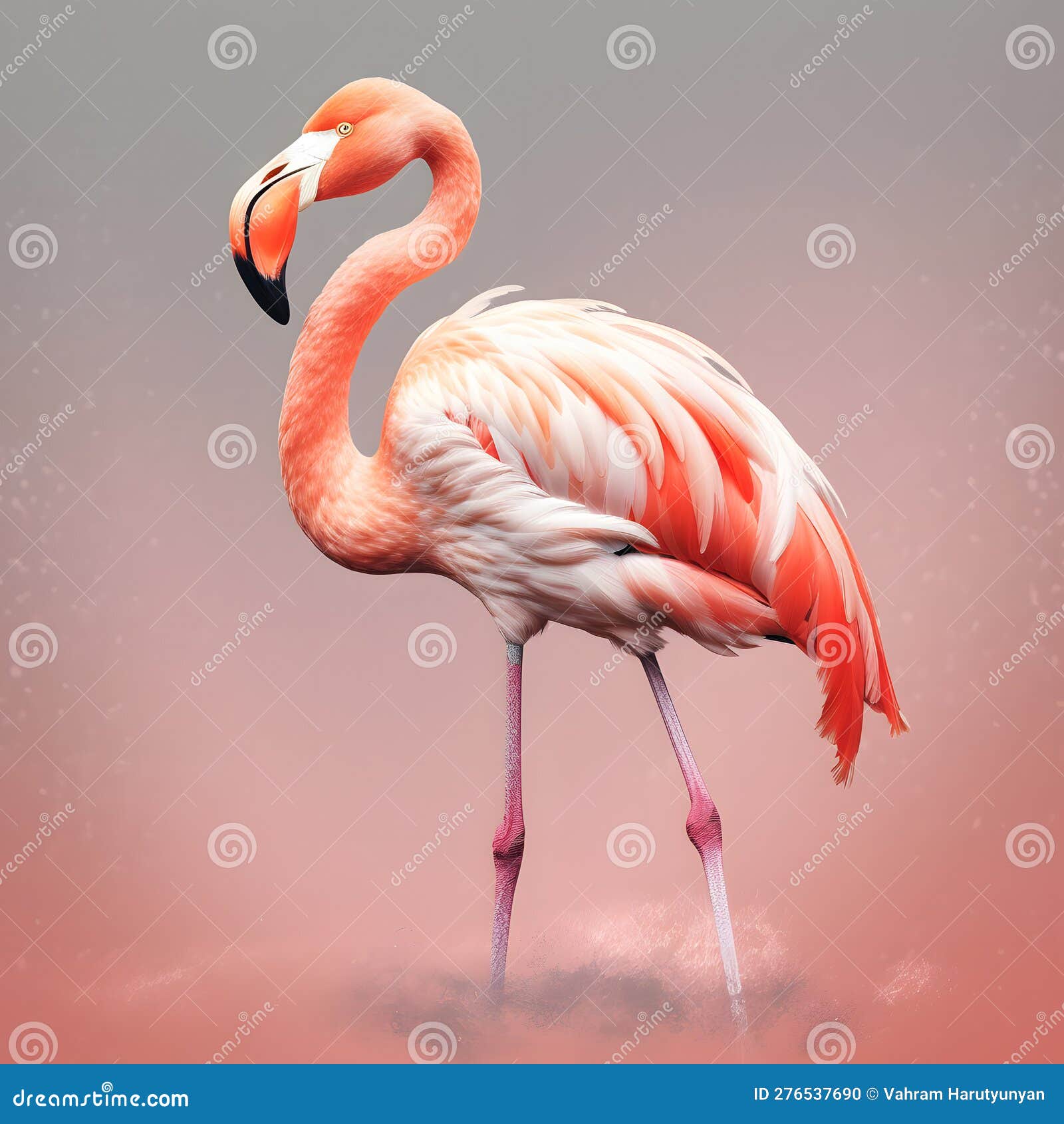 Pink Flamingo Face Close Up Stock Illustration - Illustration of organ ...