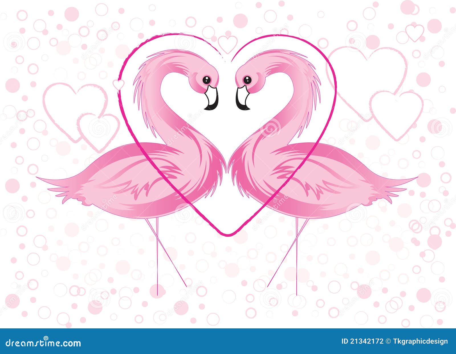 Pink Flamingo and Hearts stock vector. Illustration of cute - 21342172