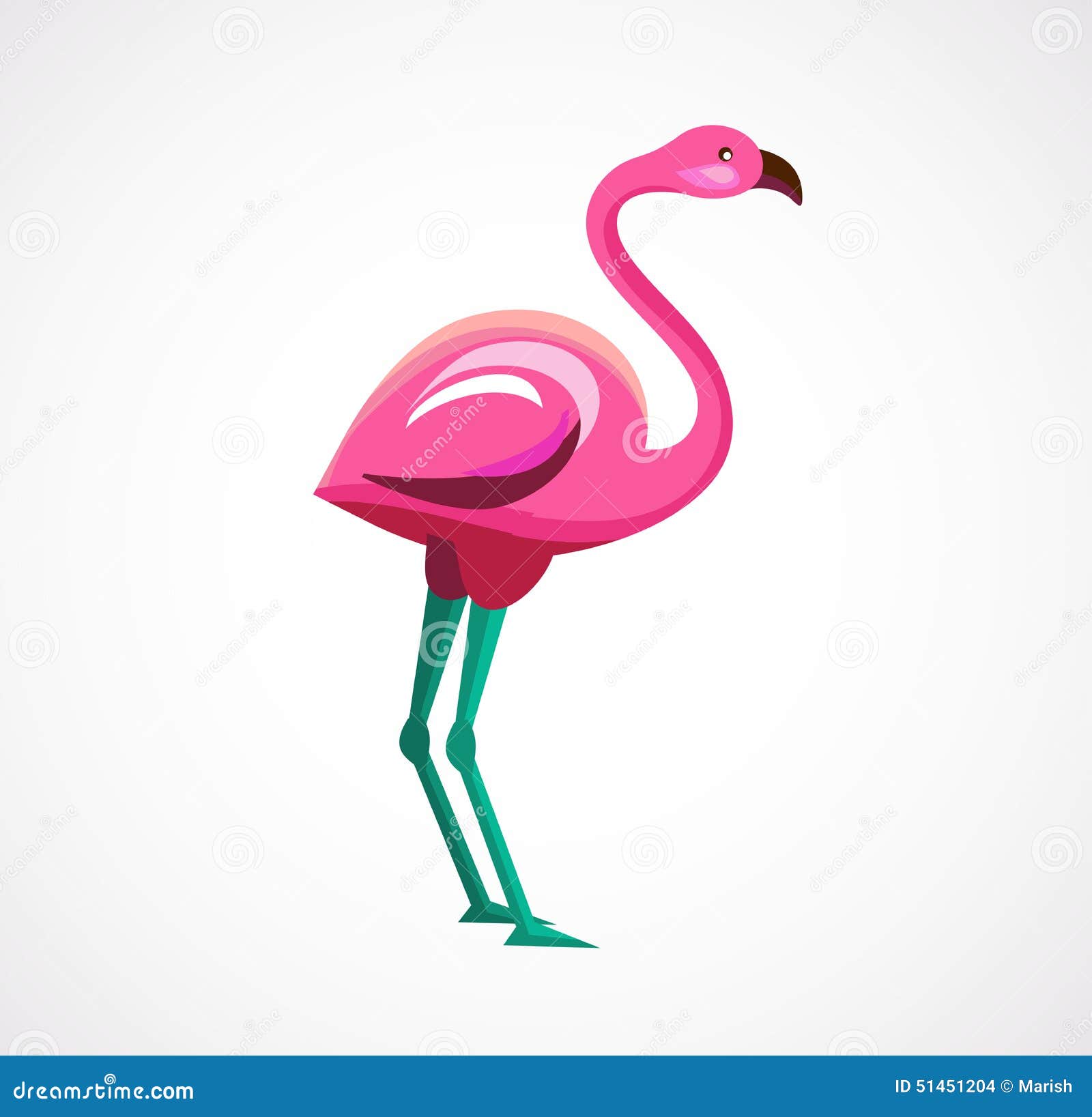 Pink Flamingo Icon and Illustration Stock Vector - Illustration of ...