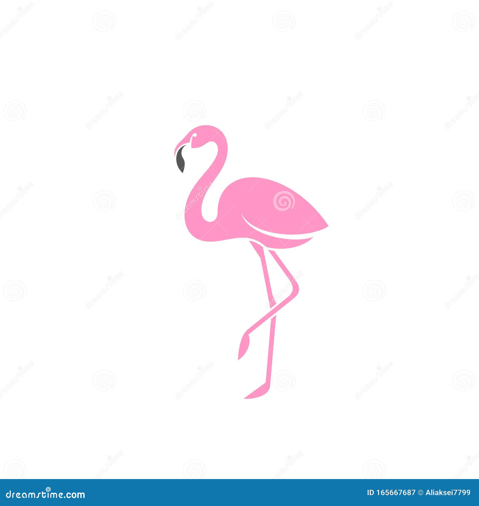 Pink flamingo. Logo stock vector. Illustration of graphic - 165667687