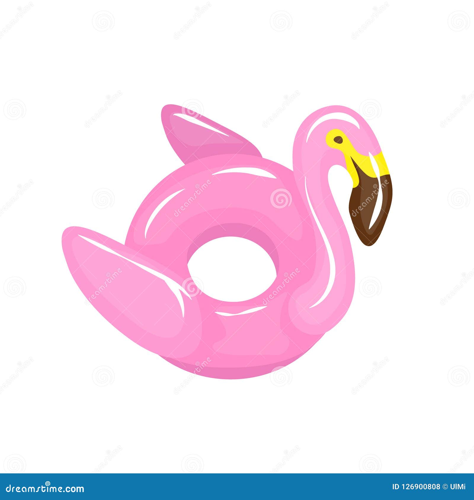 Pink Flamingo Pool Float Vector Element Isolated On White Stock Vector