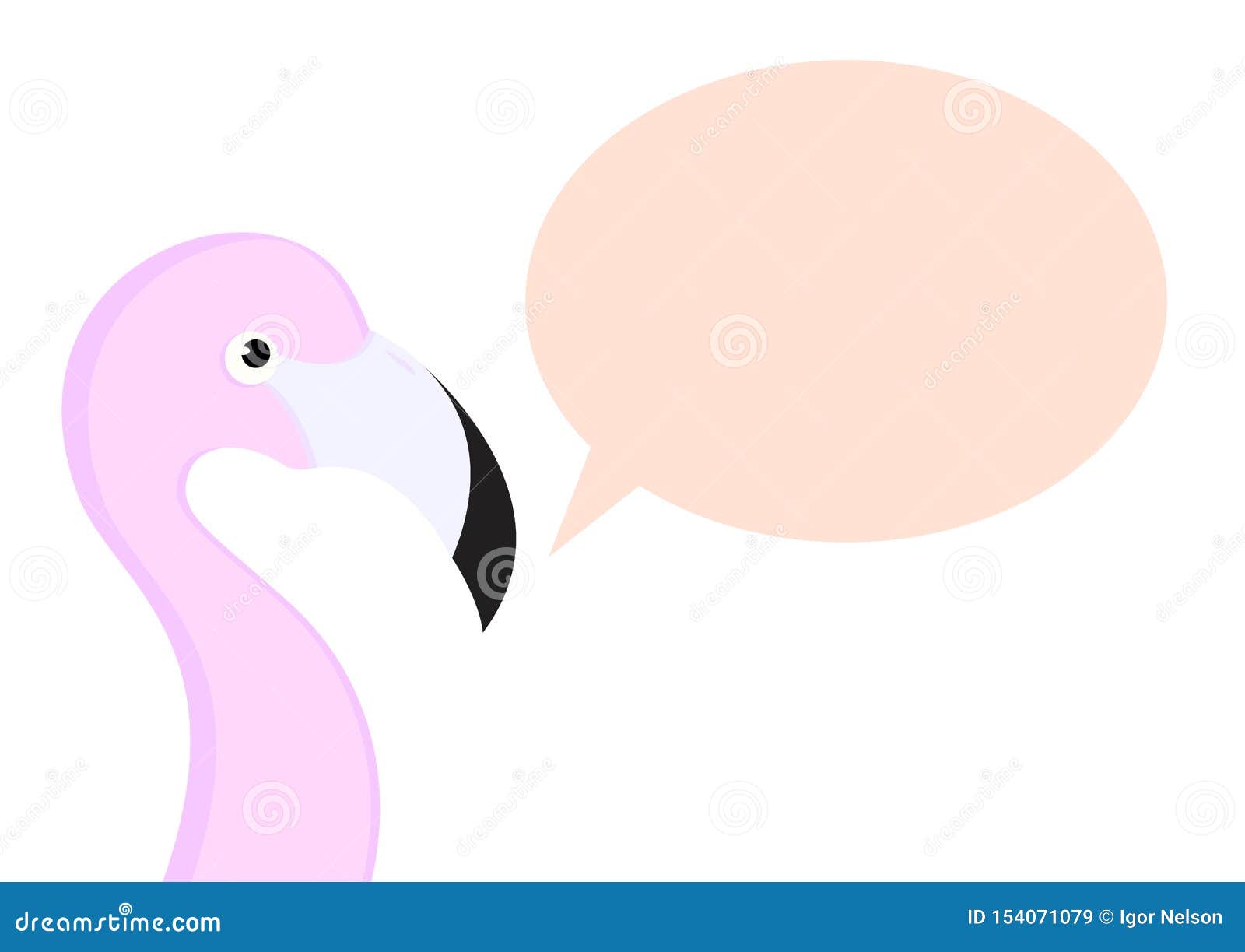 Pink Flamingo with Talking Cloud . Vector Illustration Design Stock ...