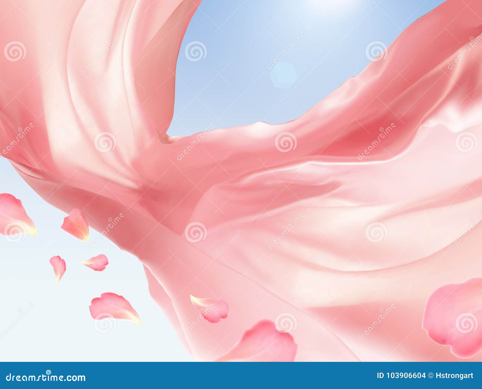 Pink floating fabric stock vector. Illustration of floating - 103906604