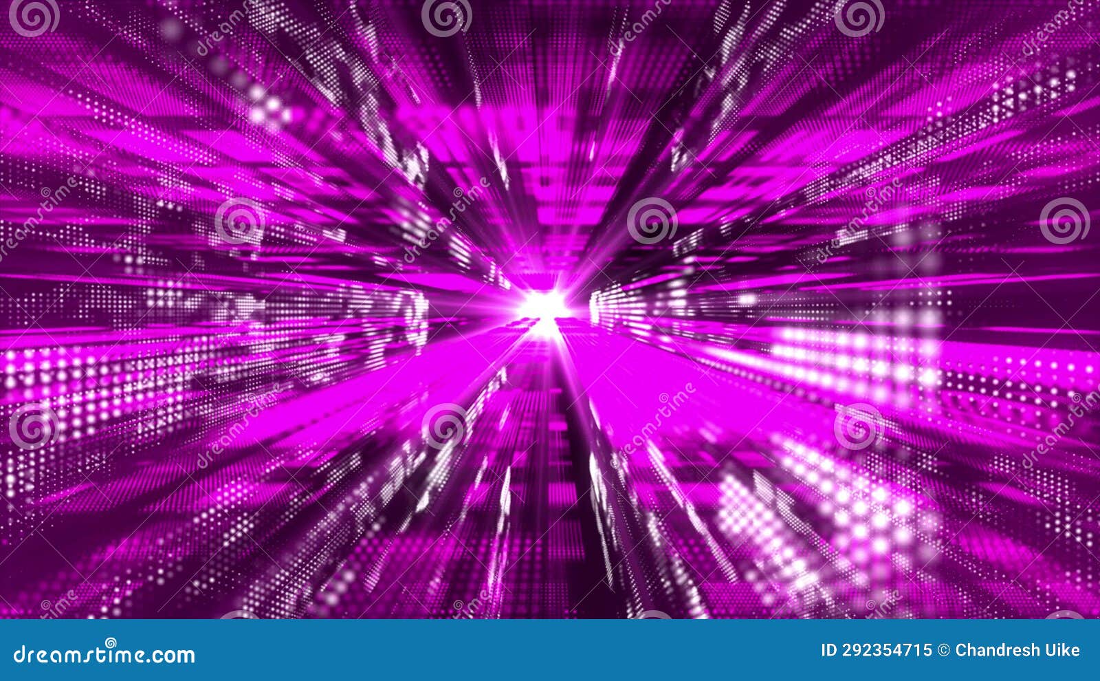 Pink Floating Particles in Digital Technologic 3d Cyberspace with Light ...