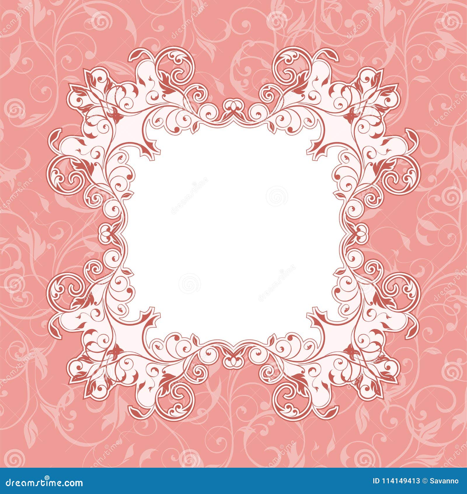 Pink Floral Background with Frame Stock Vector - Illustration of card ...