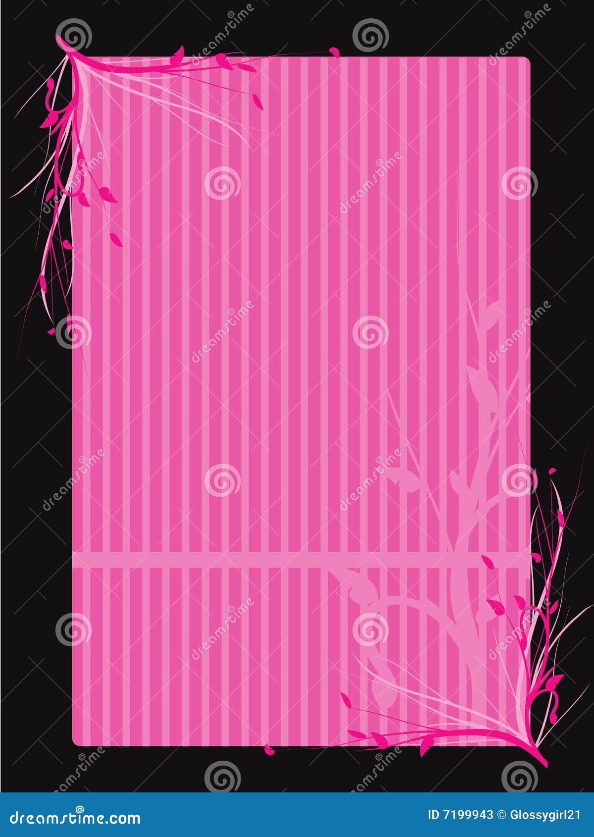 Pink Floral Border stock vector. Illustration of pink - 7199943