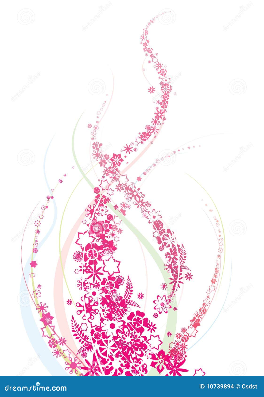 Pink Floral Design stock vector. Illustration of star - 10739894