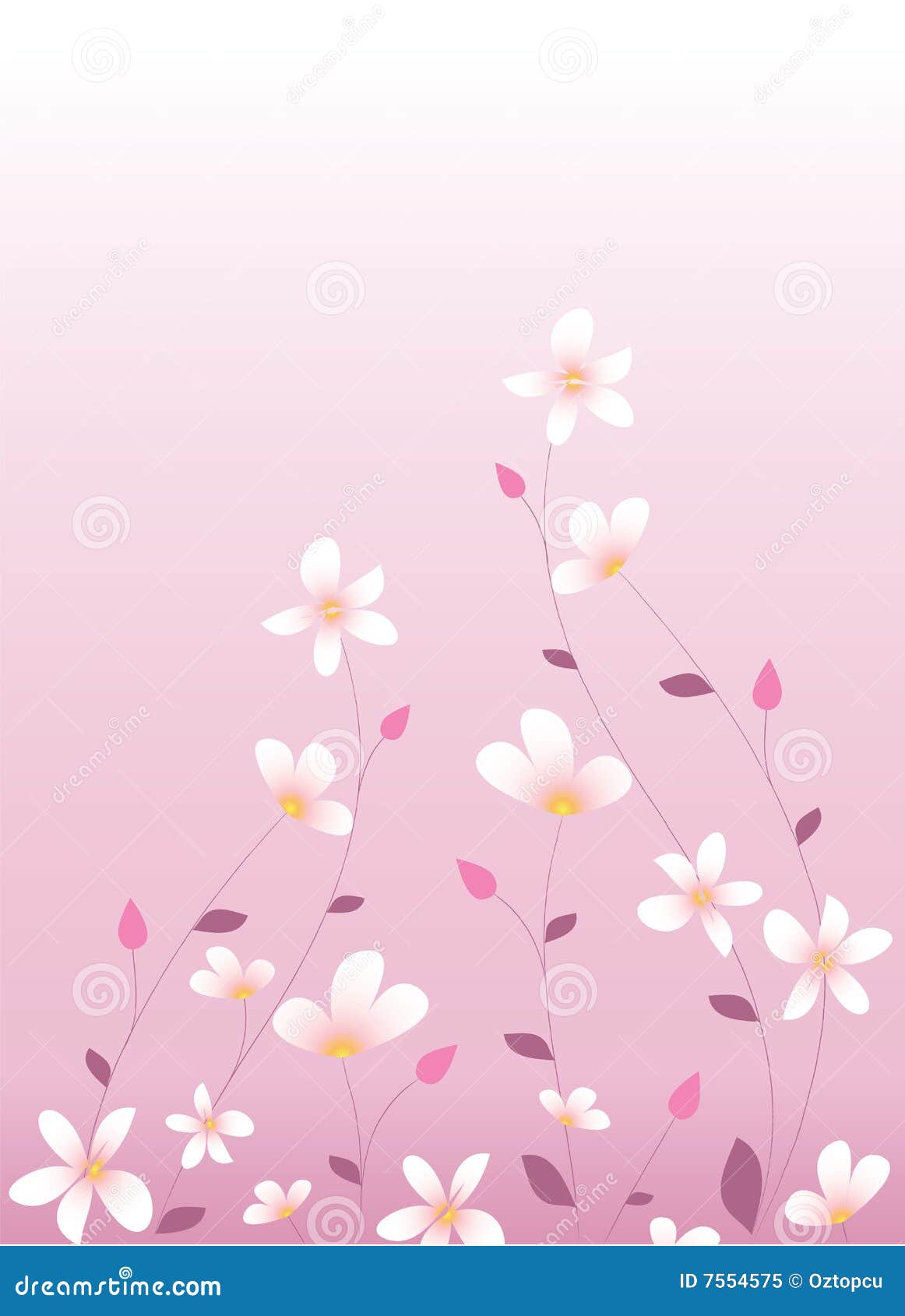 Pink floral design vector stock vector. Illustration of abstract - 7554575
