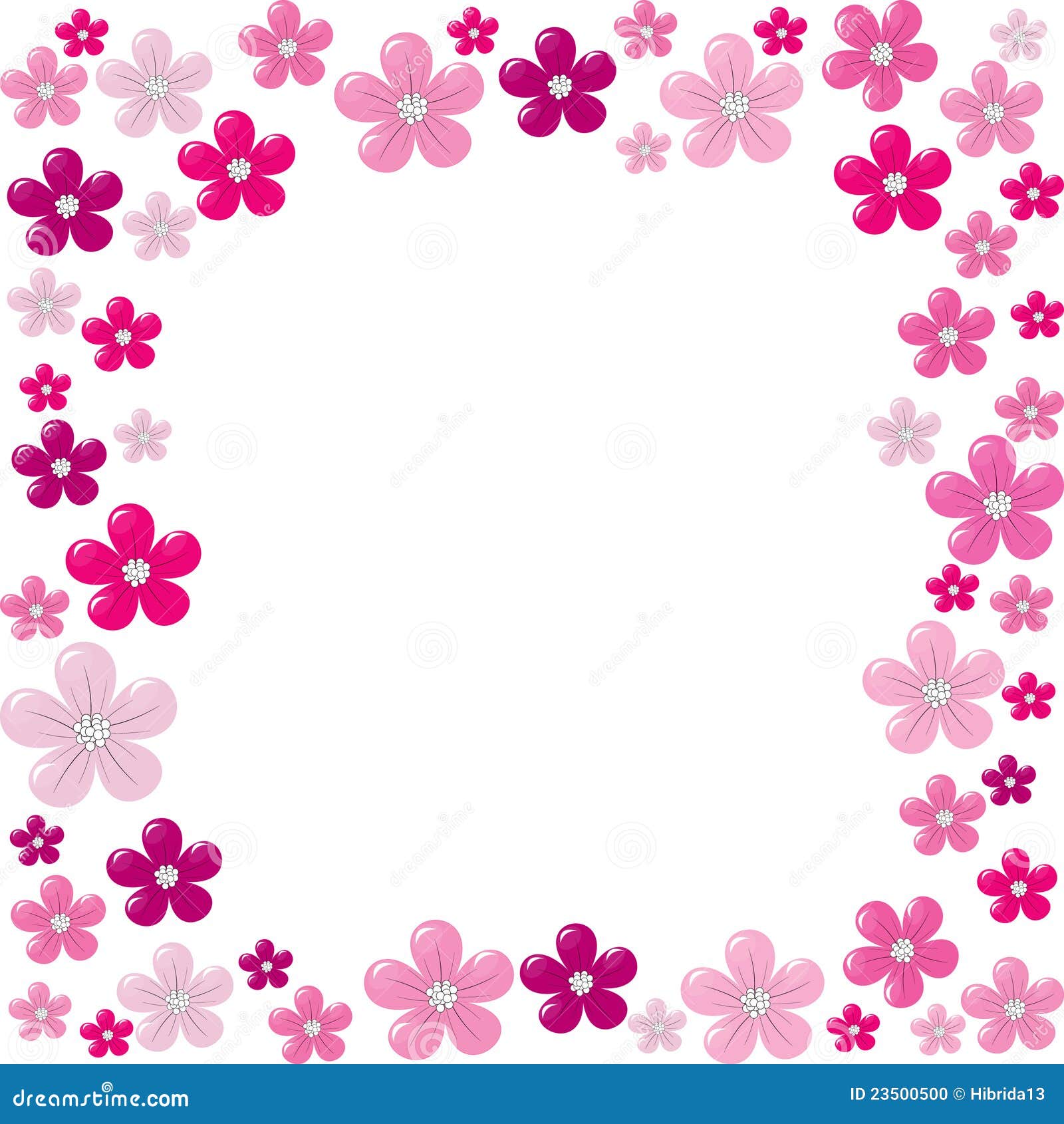 Pink floral frame stock illustration. Illustration of simple - 23500500