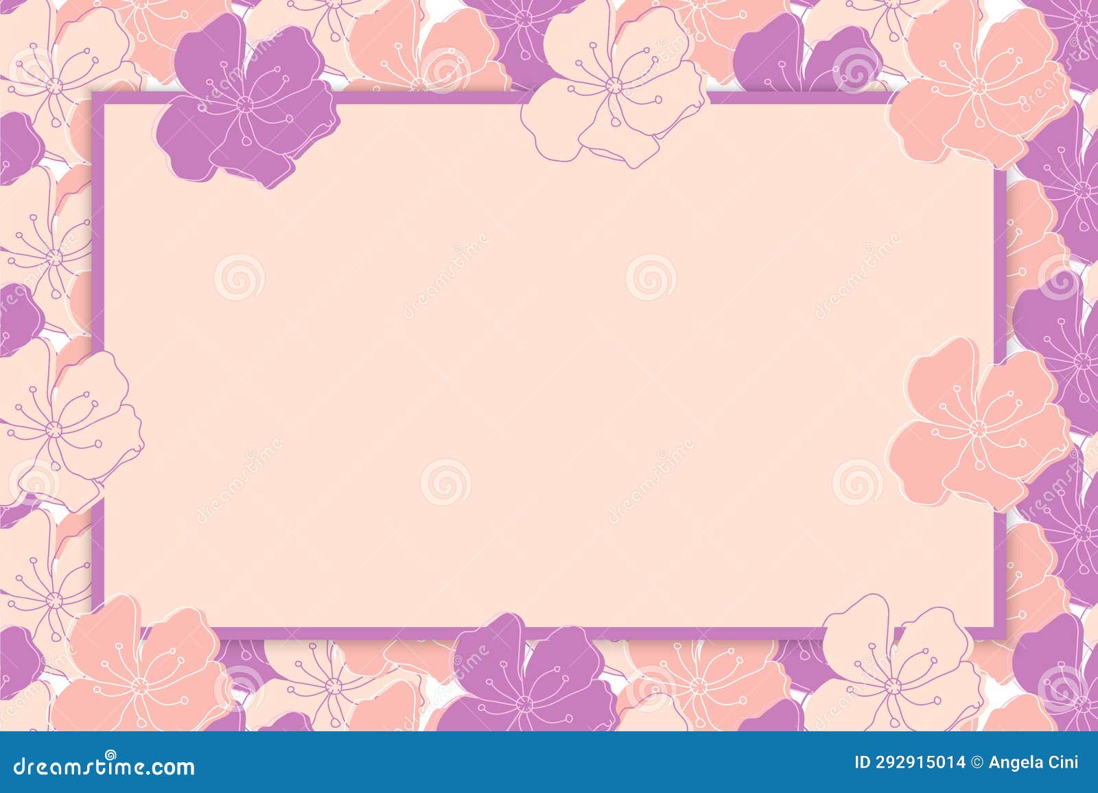 Pink Floral Frame or Border Background Stock Vector - Illustration of ...