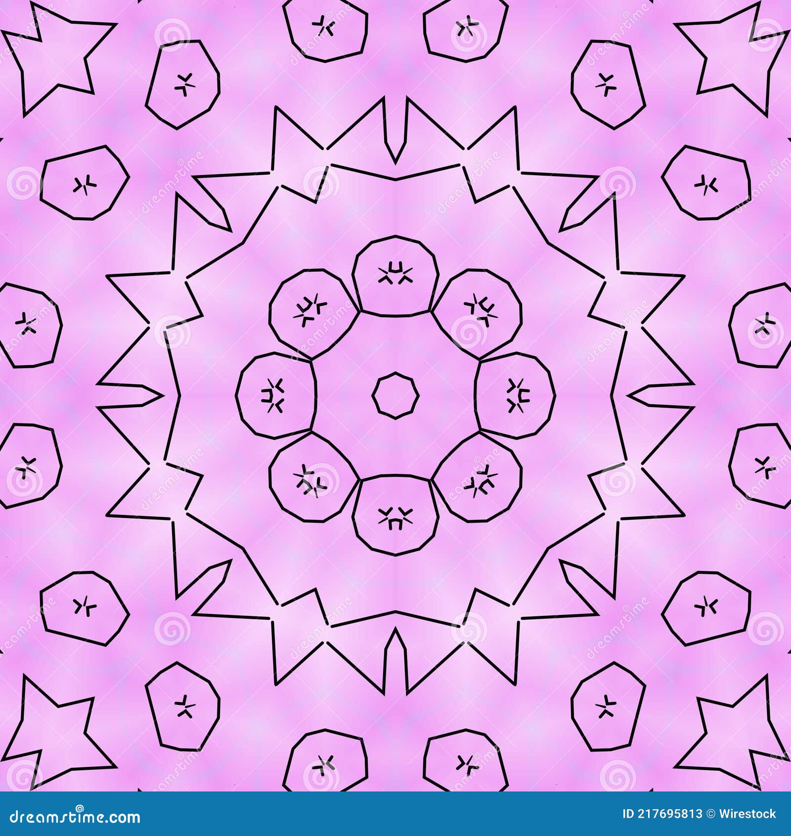 Pink Floral Pattern Design. Stock Illustration - Illustration of ...