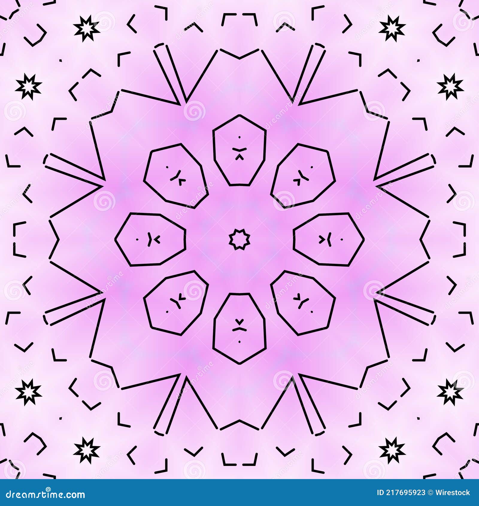 Pink Floral Pattern Design. Stock Illustration - Illustration of ethnic ...