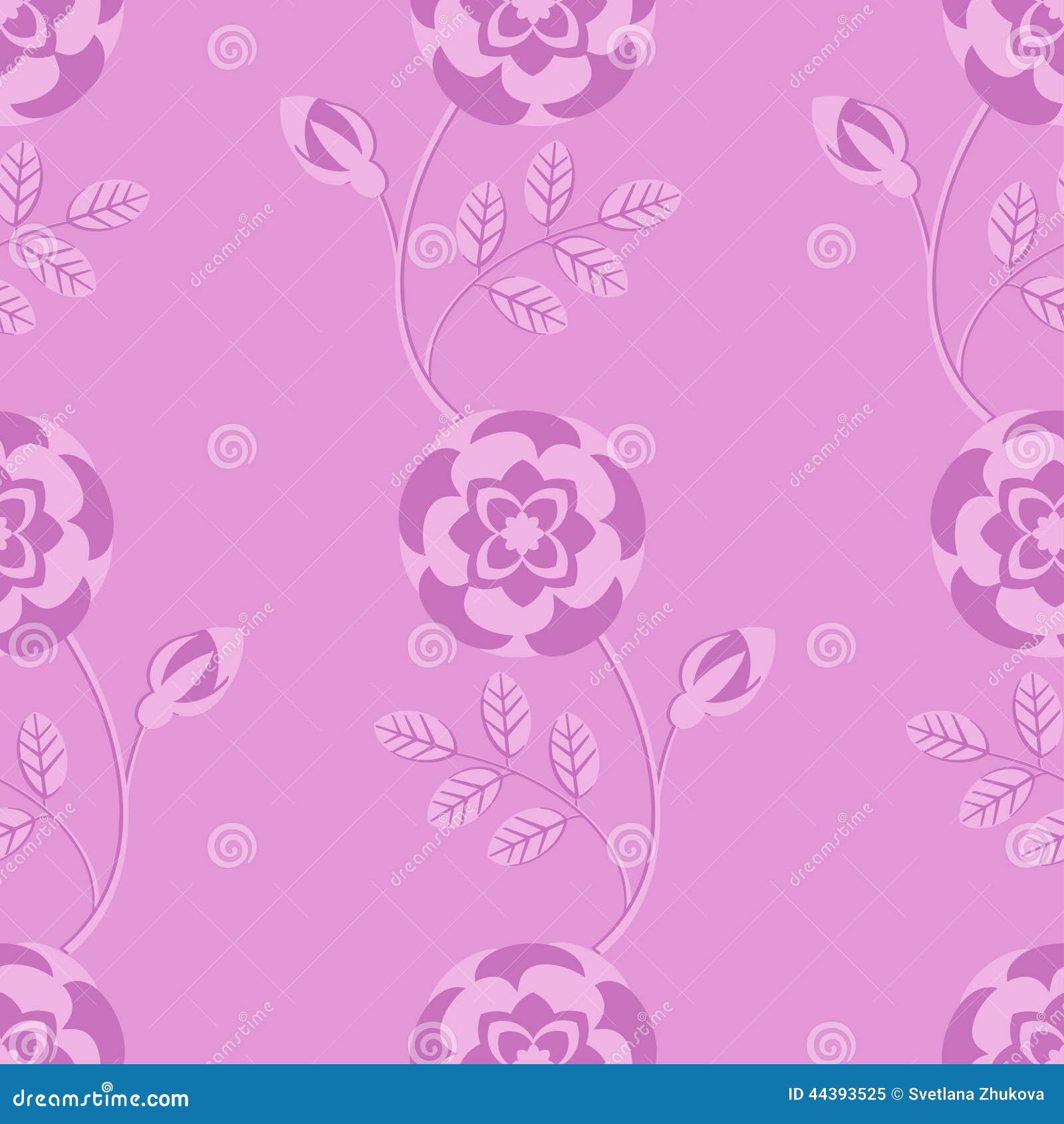 Pink floral pattern stock vector. Illustration of rose - 44393525